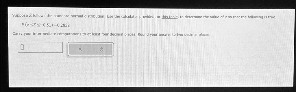 Suppose Z follows the standard normal distribution. Use the calculator ...