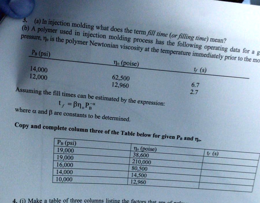 3a in injection molding what does the term fill timeor filling time ...