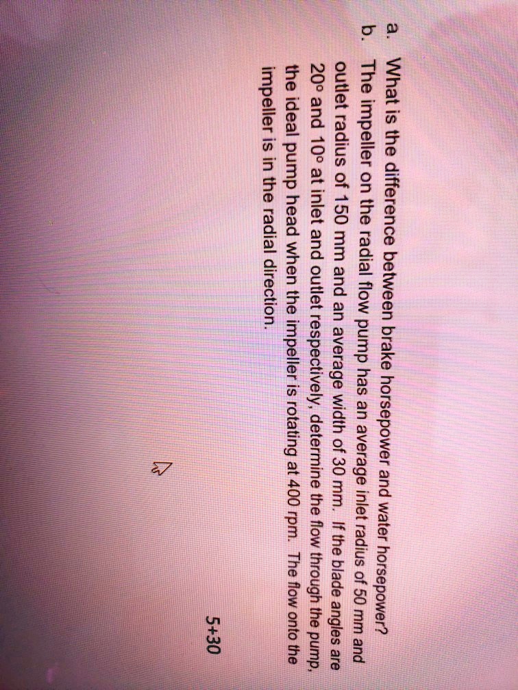 impeller is in the radial direction the ideal pump head when the ...