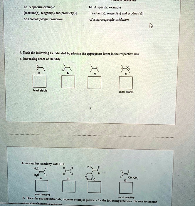 Solved Specific Example Id A Specific Example Reactants Reagents 4729