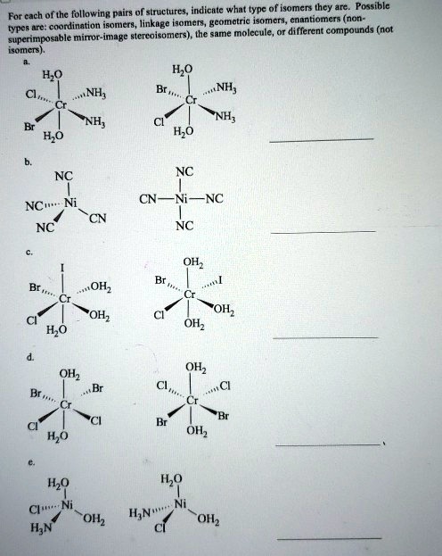 SOLVED: Each of the following pairs of structures indicates what type ...