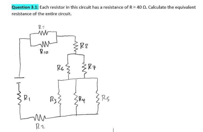 question 31 each resistor in this circuit has a resistance of r40omega ...