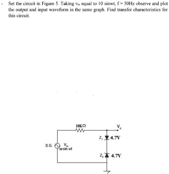Solved Set The Circuit In Figure 5 Taking Vin Equal To 10 Sinwt F 50 Hz Observe And Plot 4093