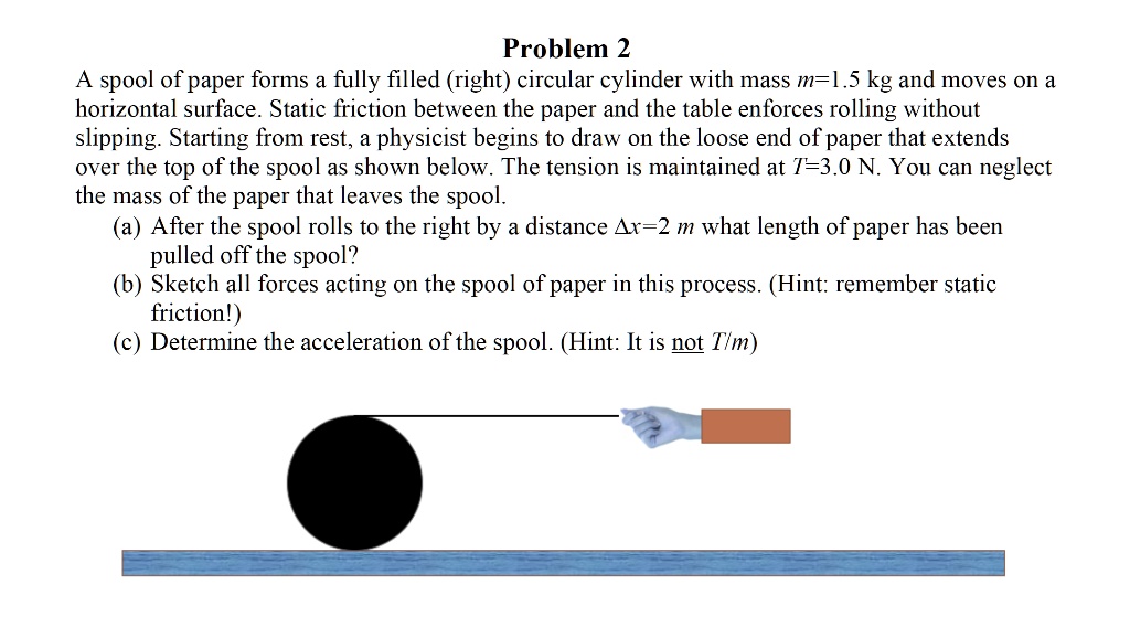 SOLVED: A spool of paper forms a fully filled (right) circular cylinder ...