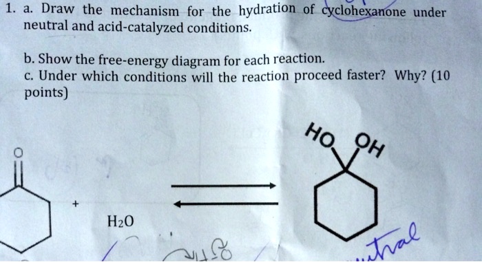 SOLVED: Draw the mechanism for the hydration of cyclohexanone under ...