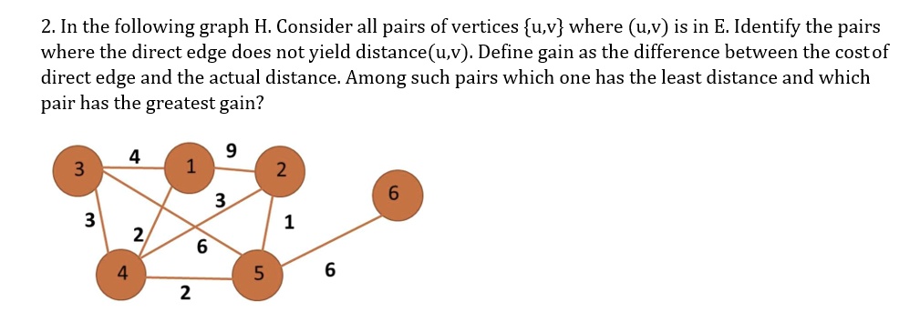 In the following graph H, consider all pairs of vertices u,v where (u,v ... In the following graph H, consider all pairs of vertices u,v where (u,v ...