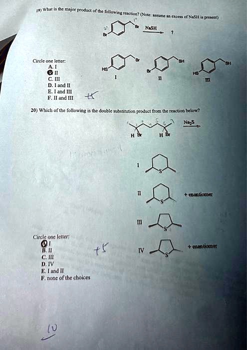 SOLVED: Texts: Explain why these are the correct answers In excess of NaSH is present, YSH ...