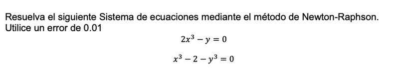 SOLVED: Solve the following system of equations using the Newton ...