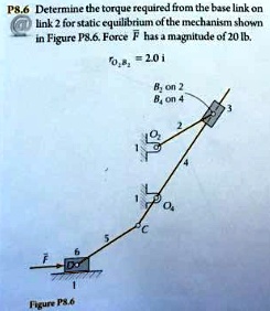 P8.6 Determine the torque required from the base link on link 2 for ...
