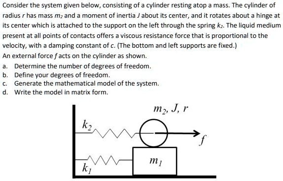 SOLVED: Consider the system given below, consisting of a cylinder ...