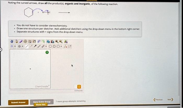 SOLVED: Texts: Noting the curved arrows, draw all the product(s ...