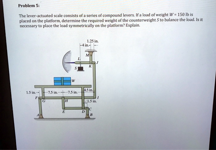 Problem 5: The lever-actuated scale consists of a series of compound ...