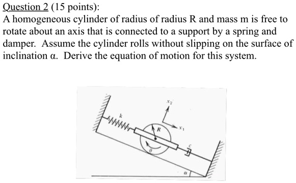 Question 2 (15 points): A homogeneous cylinder of radius of radius R ...
