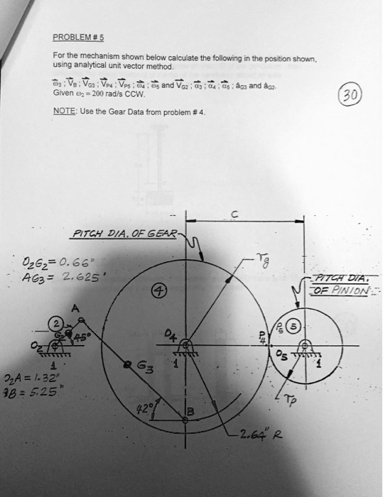 PROBLEM # 5 For the mechanism shown below calculate the following in ...