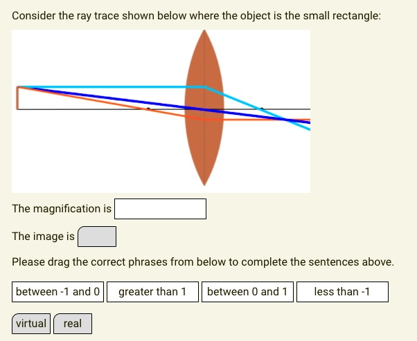 SOLVED:Consider the ray trace shown below where the object is the small ...