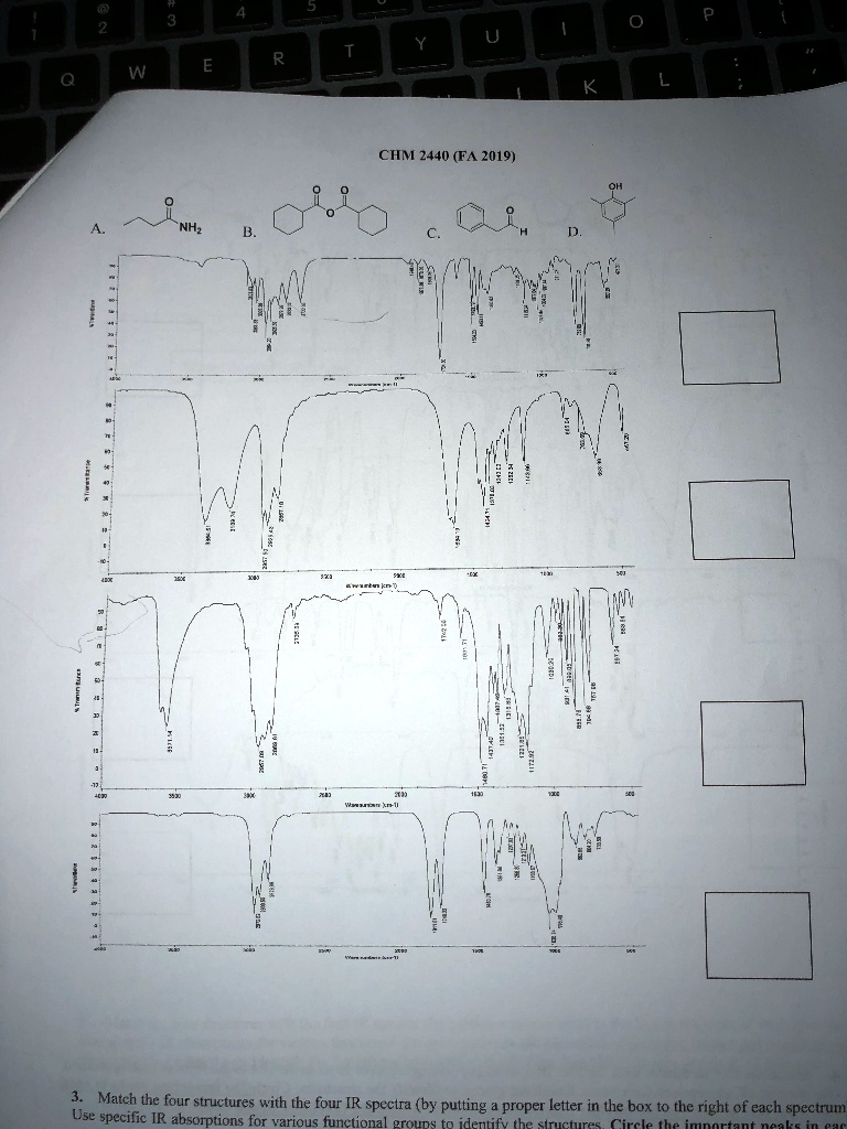 chm 2440 fa 2019 nhz tenran match the four structures with the four ir ...