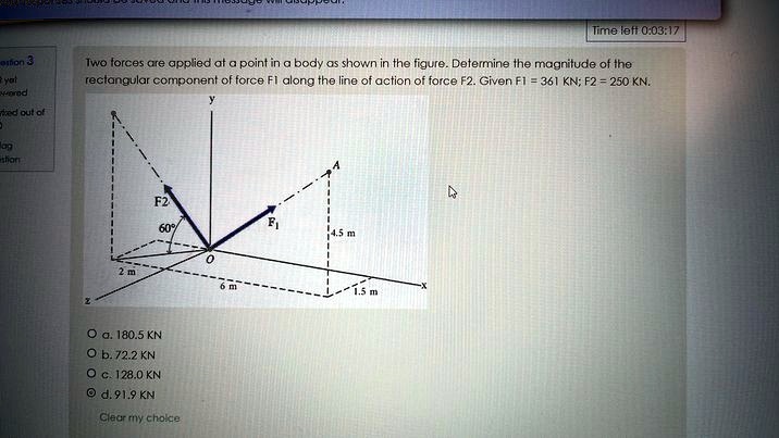 SOLVED: Two forces are applied at a point in a body as shown in the figure. Determine the ...