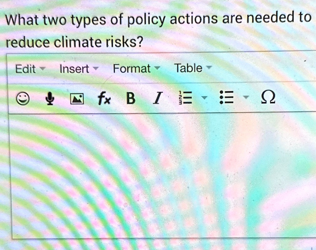 What two types of policy actions are needed to reduce climate risks?
