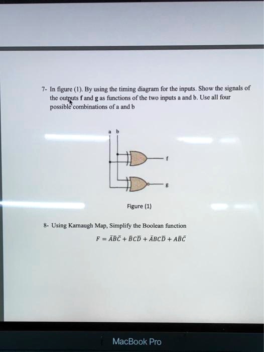 7- In figure (1). By using the timing diagram for the inputs. Show the ...