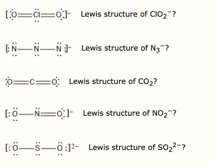 lewis diagrams triatomic molecules and ionsof the drawings shown below ...