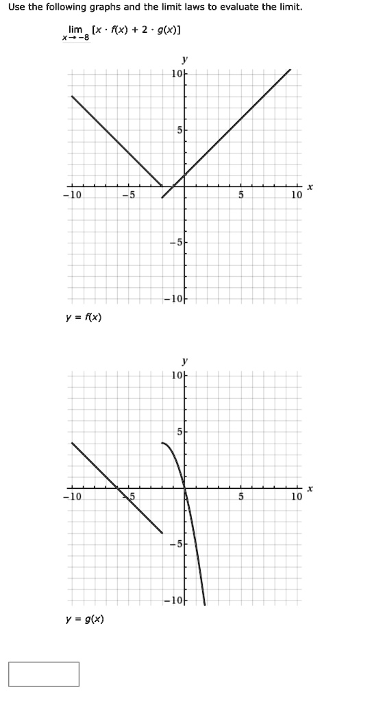SOLVED: Use the following graphs and the limit laws to evaluate the ...