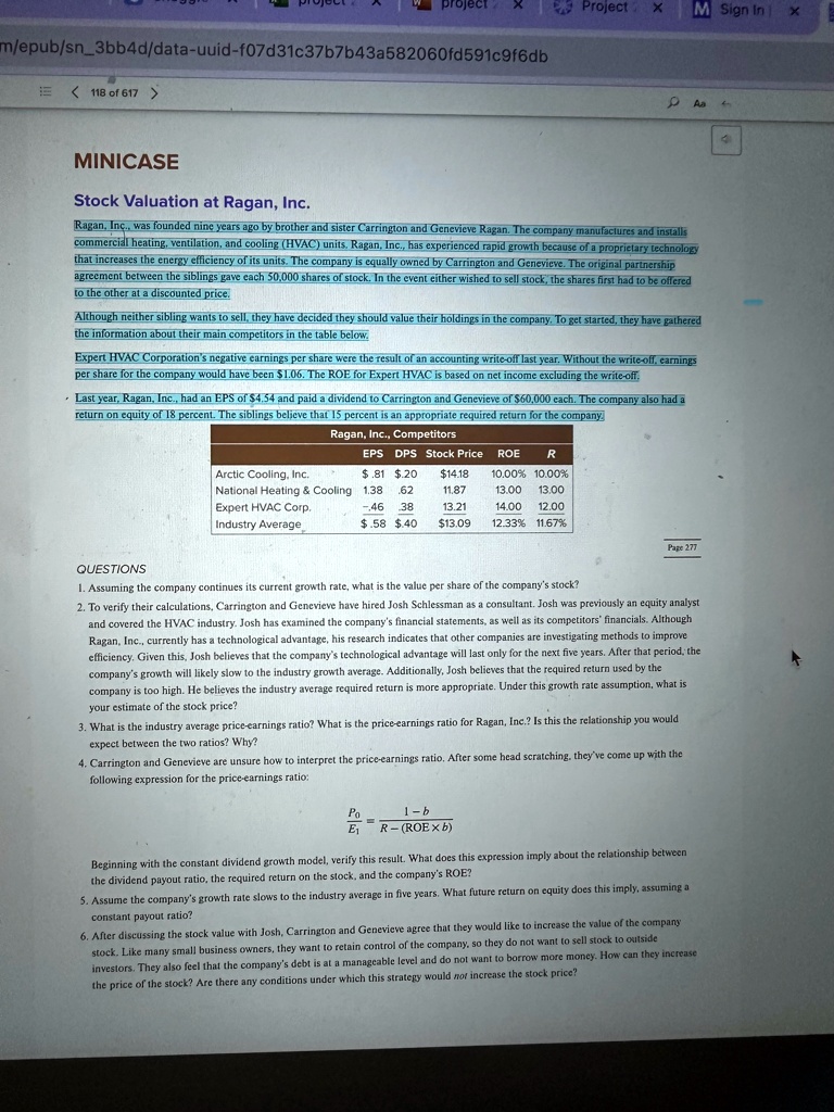 minicase stock valuation at ragan inc ragan inc was founded nine years ...