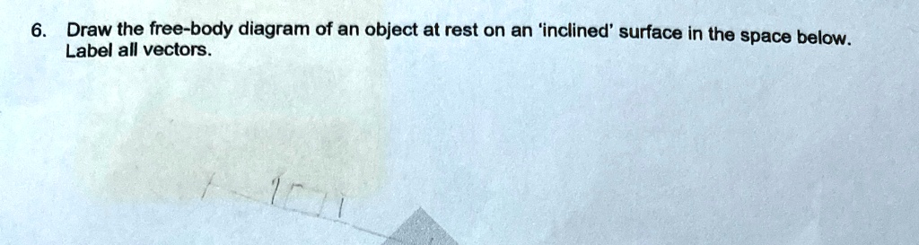 6 draw the free body diagram of an object at rest on an inclined surface in the space below ...