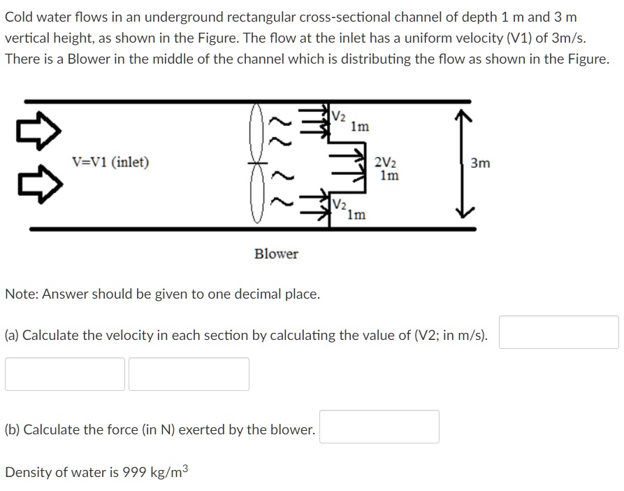 SOLVED: Cold water flows in an underground rectangular cross-sectional ...