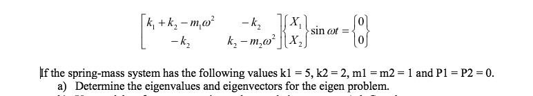 eigen value eigen vector kk sinot ma if the spring mass system has the ...