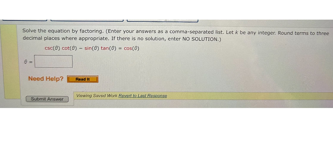 SOLVED: Solve the equation by factoring. (Enter your answers as a comma-separated list. Let k be ...