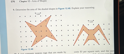 576 Chapter 12 + Area of Shapes 9. Determine the area of the shaded ...