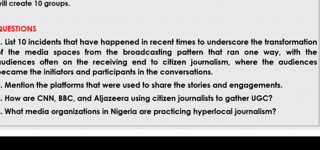 SOLVED: ill create 10 groups. QUESTIONS . List 10 incidents that have happened in recent times ...