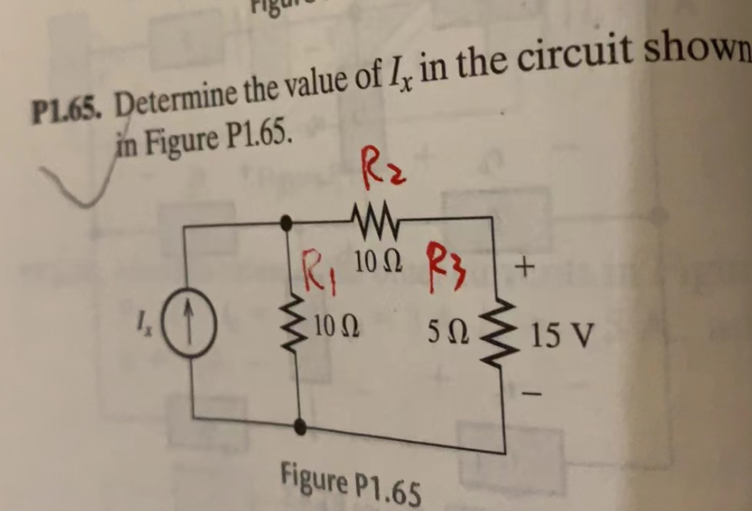 SOLVED: P1.65. Determine the value of Ix in the circuit shown in Figure P1.65. Figure P1.65