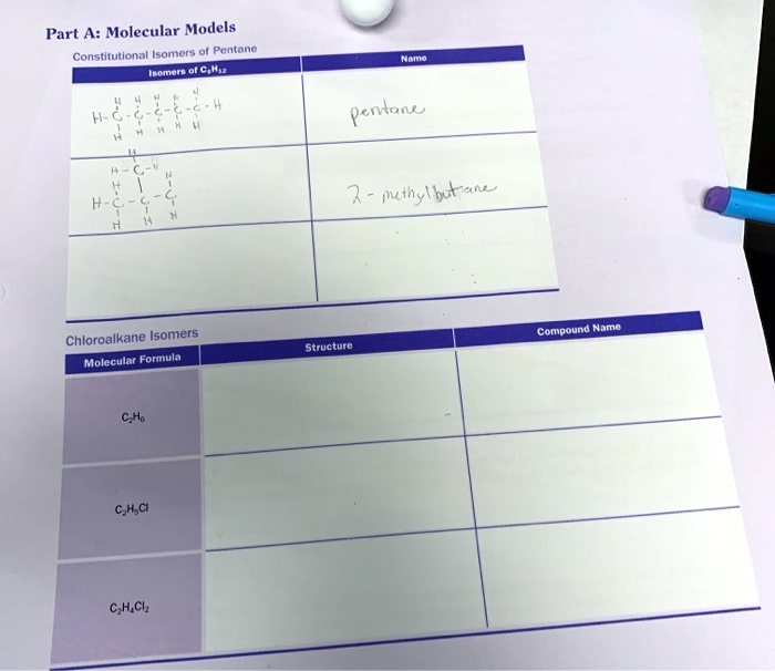 SOLVED: Part A: Molecular Models Constitutional Isomers Kntnno eomors ...