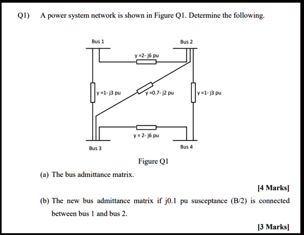 SOLVED: Q1) A power system network is shown in Figure Q1. Determine the ... SOLVED: Q1) A power system network is shown in Figure Q1. Determine the ...