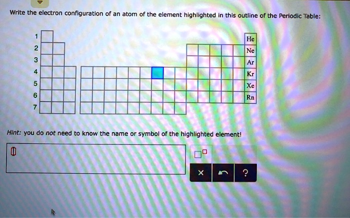 Write the electron configuration of an atom of the element...