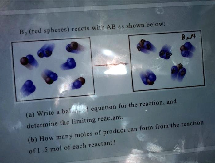 Solved B Red Spheres Reacts With Ab As Shown Below Ba A Write A