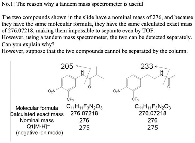 noi the reason why a tandem mass spectrometer is useful the two ...
