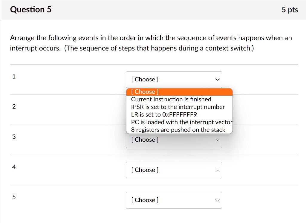 SOLVED: Arrange the following events in the order in which the sequence of events happens when ...