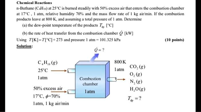 SOLVED: Texts: Chemical Reactions n-Butane (C4H10) at 25°C is burned ...