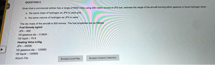SOLVED: Given that a commercial airtiner has a range of 6000 miles using 200 metric tonnes of ...