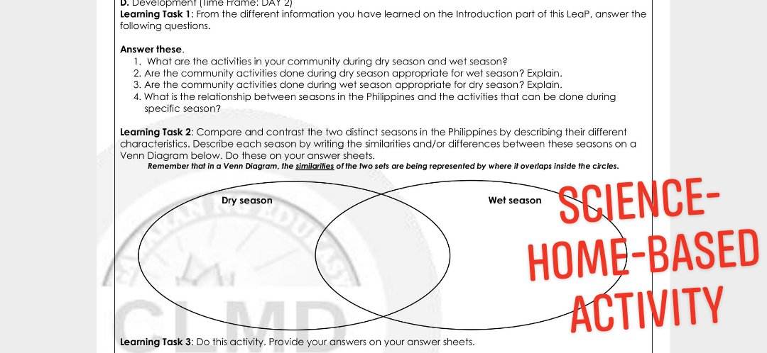 SOLVED: compare and contrast the two distinct seasons in the ...