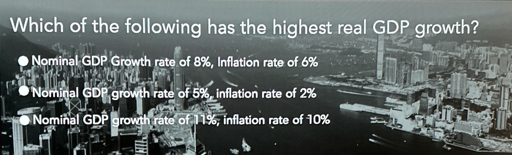 Which of the following has the highest real GDP growth? • Nominal GDP ...