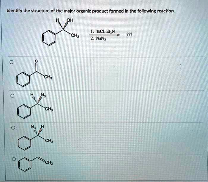 SOLVED: Please help identify the structure of the major organic product ...