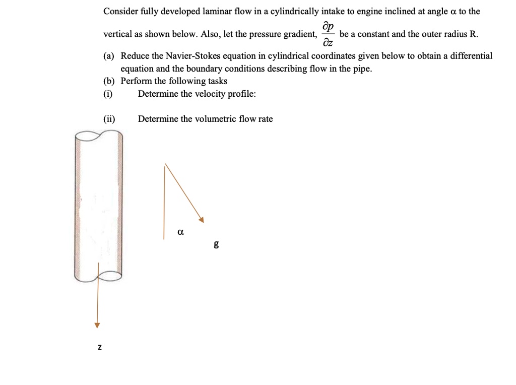 consider fully developed laminar flow in a cylindrically intake to ...