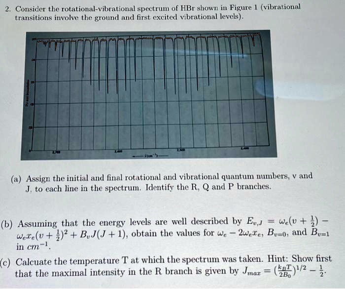 2 consider the rotational vibrational spectrum of hbr shown in figure 1 ...