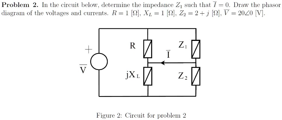 problem 2 in the circuit belowdetermine the impedance z such that i 0draw the phaso diagram of ...
