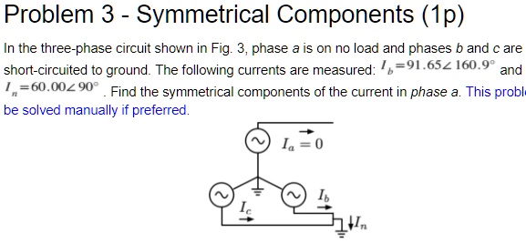 problem 3 symmetrical components 1p in the three phase circuit shown in fig3phase a is on no ...