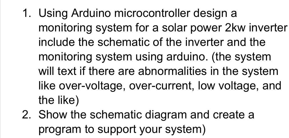 Solved Using An Arduino Microcontroller Design A Monitoring System 6631