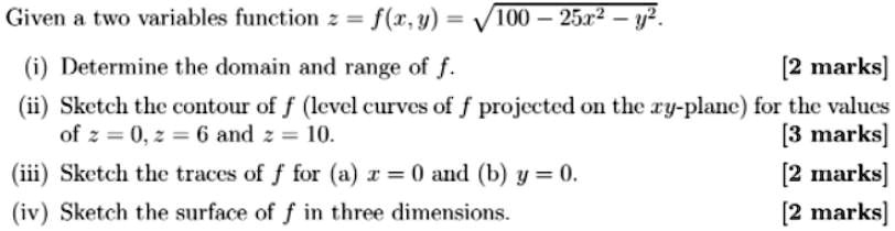 SOLVED:Given a two variables function : = f(r.!) vtoo 251? (i ...